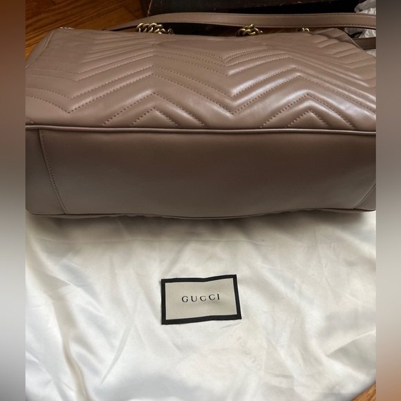 Gucci | Bags | Gucci Gg Marmount Large Leather Chain Bag | Poshmark